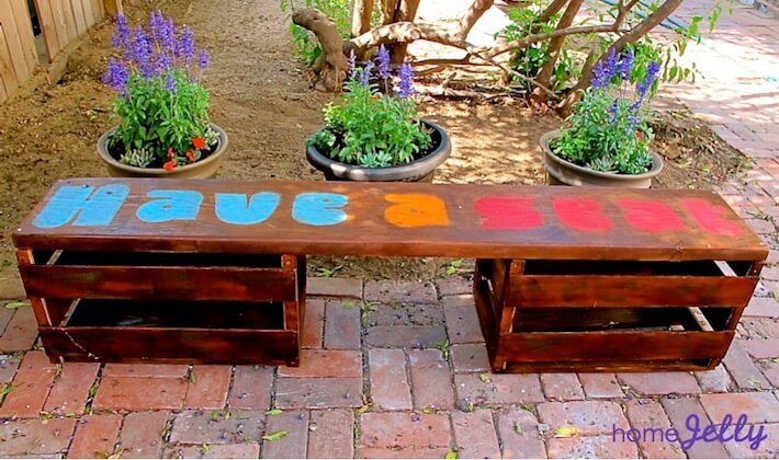 Reclaimed Wood and Crates Park Bench...Have A Seat! - HomeJelly