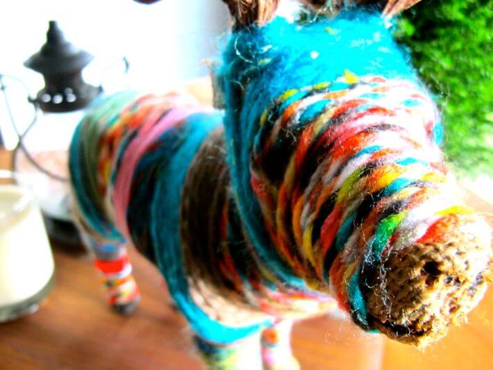 Craft A Colorful Yarn Wrapped Animal Statue - HomeJelly