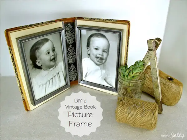 Make An Easy-Peasy Vintage Book Picture Frame - HomeJelly