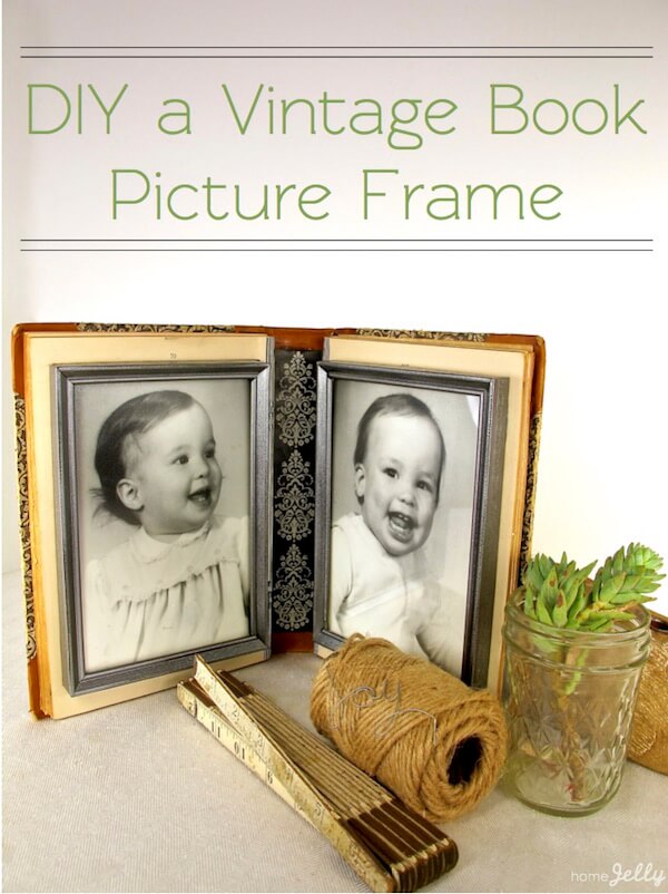 Make An Easy-Peasy Vintage Book Picture Frame - HomeJelly