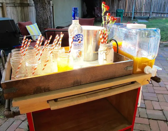 Refurbished Bar Cart Serves Up a Party on Wheels - HomeJelly
