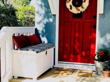 How to DIY a Porch Packages Lock Box Bench - HomeJelly